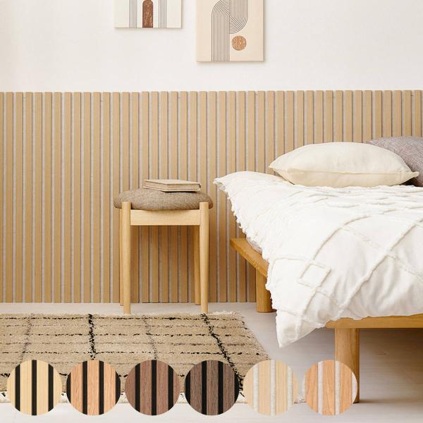 サイズ/約横29.5×縦80cm厚さ：約2.1cm重量/約1600g内容量/6枚入り材質/表面：突板(人工)中材：MDF(中質繊維板)裏面：不織布パネル(0.9cm厚)種類/ナチュラル、ライトブラウン、ブラウン、ダークブラウン、ナチュラル×...