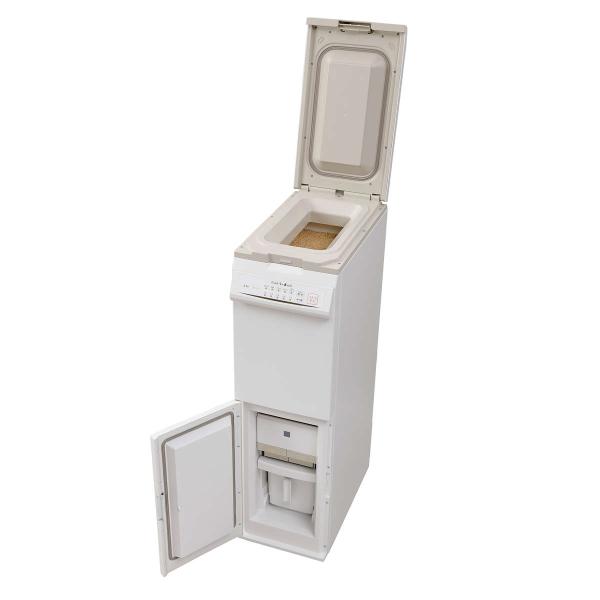 サイズ/約幅30×奥行57.5×高さ106cm扉開時最大：約奥行83cmフタ開時最大：約高さ154.5cm米投入口：幅13.3×奥行29.4cm重量/約22kg容量/玄米収納量：約30kg内容量/1台【付属品】取扱説明書（保証書付）材質/本...