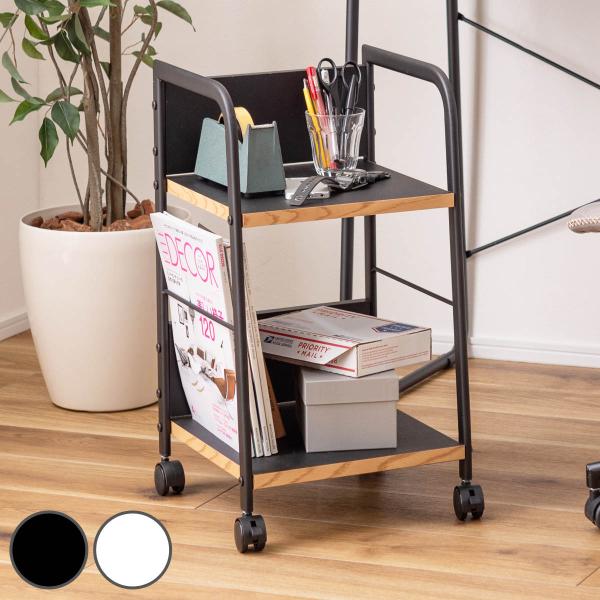 サイズ/約幅32.5×奥行34×高さ60cm重量/約4kg内容量/1台材質/合成樹脂化粧繊維板　スチール（粉体塗装）種類/ブラック、ホワイト生産国/台湾製組立状態/お客様組立品●側面に木目をあしらいスチールと組み合わせた、シンプルで小ぶりな...