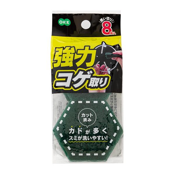 サイズ/1枚あたり：約横7.3×縦6.2×厚み1cm重量/1枚あたり：約1.6g内容量/1個（8枚入り）材質/ナイロン不織布（研磨材入り）生産国/日本製●研磨剤入りで頑固な汚れをしっかり落とすコゲ取り（8枚入り）です。●六角形にカットされて...