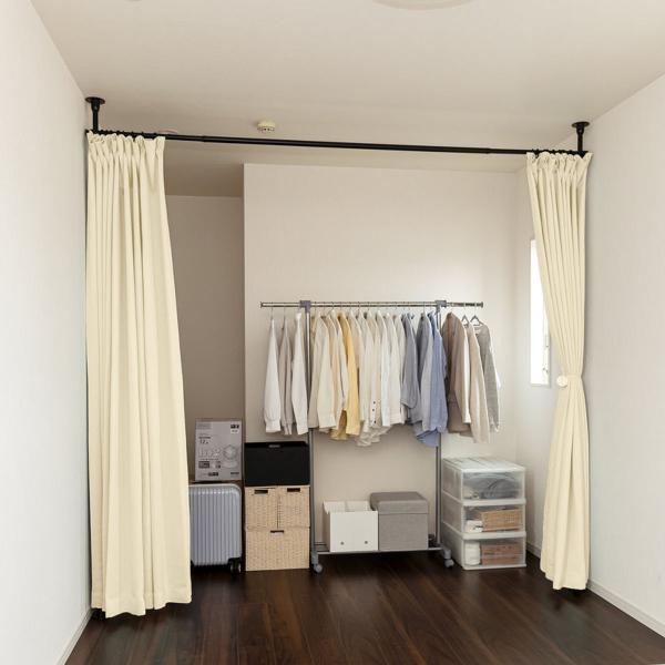 サイズ/縦支柱：204〜275cmカーテンポール：164〜290cmパイプ直径：2.94cm重量/約3.7kg内容量/セット内容つっぱり支柱×2本カーテンポール×1本カーテンリング×30個材質/パイプ：樹脂コーティングスチール成型部品：AB...