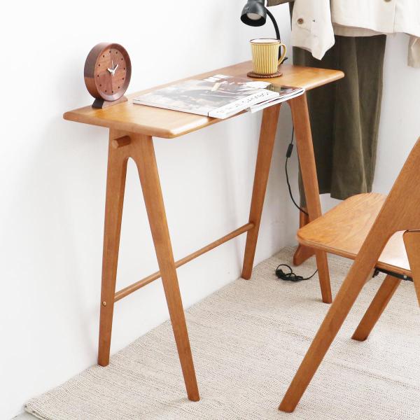 サイズ/約幅80×奥行35×高さ72cm重量/約5.5kg内容量/1台材質/天然木（ラバーウッド材）、ラッカー塗装組立状態/お客様組立品●天然木ラバーウッド材の質感を活かしたコンパクトデスクです。●幅80cmの省スペース設計で、限られたスペ...