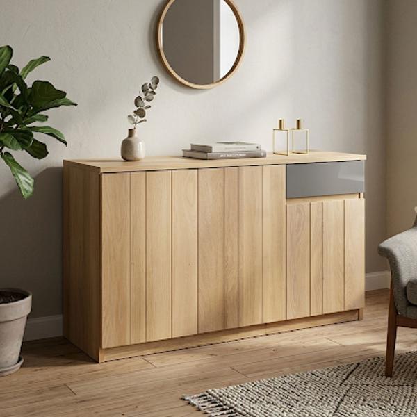 サイズ/約幅120×奥行45×高さ75cm重量/約42kg内容量/1台材質/天板：強化紙前板：オーク無垢材、MDF（エナメル塗料）本体：プリント紙生産国/日本製引き出し段数/1段引き出し/フルスライドレール仕様引き出し1段あたり耐荷重/3k...