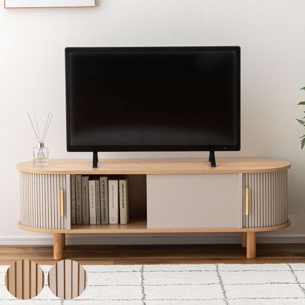 サイズ/約幅117×奥行37×高さ38cm重量/約14.5kg内容量/1台材質/合成樹脂化粧繊維板、天然木（パイン）塗装：ラッカー塗装種類/ベージュ、グレー生産国/中国製耐荷重/20kg適応テレビサイズ/〜49V型組立状態/お客様組立品梱包...