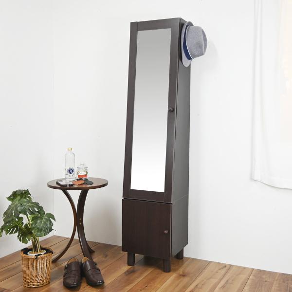 サイズ/約幅39×奥行32×高さ160cm重量/約23.3kg内容量/1台材質/プリント紙化粧繊維板、鏡種類/ダークブラウン、木目ホワイト生産国/中国製組立状態/お客様組立品梱包サイズ/幅120×奥行36×高さ14cmお届け梱包数/1個口●...