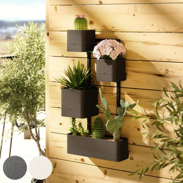 サイズ/約幅36×奥行15×高さ69cm内容量/1個付属品：ポット、排水トレイ（各4個）材質/ポリプロピレン、スチール、ABS樹脂種類/ブラック、オフホワイト生産国/中国製●壁面に取り付けて使えるレール式のウォールプランターです。●直線的な...