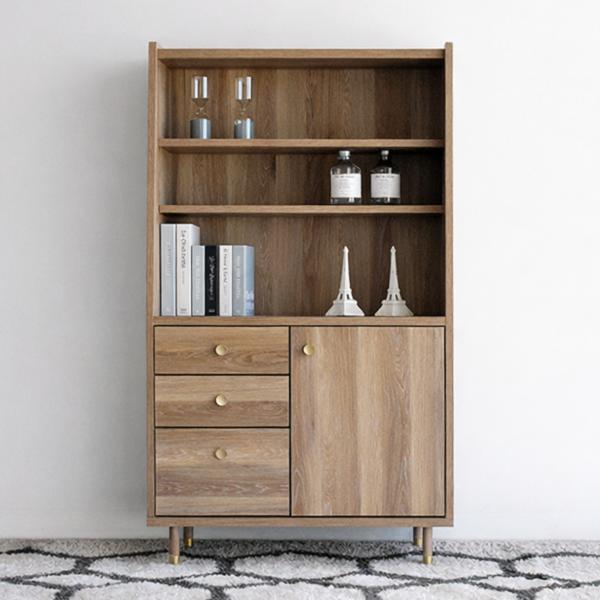 サイズ/約幅80×奥行42×高さ148cm重量/約45kg内容量/1台材質/前板、天板：強化紙本体：プリント紙つまみ：真鍮脚部：ラバーウッド無垢材、真鍮（アジャスター）生産国/日本製引き出し段数/3段引き出し/フルスライドレール仕様アジャス...