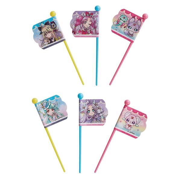 サイズ/約幅2.4×奥行0.5×高さ6.7cm重量/約11.8g内容量/12本入り（3種類、各4本）材質/シール：ポリプロピレン／ピック：ABS樹脂生産国/日本製●「名探偵プリキュア！」のお弁当用ピックです。●ミートボールやミニトマトなどに...