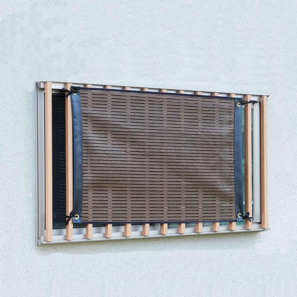 サイズ/約横90×縦60cm内容量/1枚材質/本体：ポリエチレン縁：ポリエステル、PVCハトメ：真鍮ひも：綿生産国/中国製●強い日差しや紫外線を大幅にカット（紫外線約89％カット）し、室内の温度上昇を抑えるすだれです。●耐久性に優れた３層構...