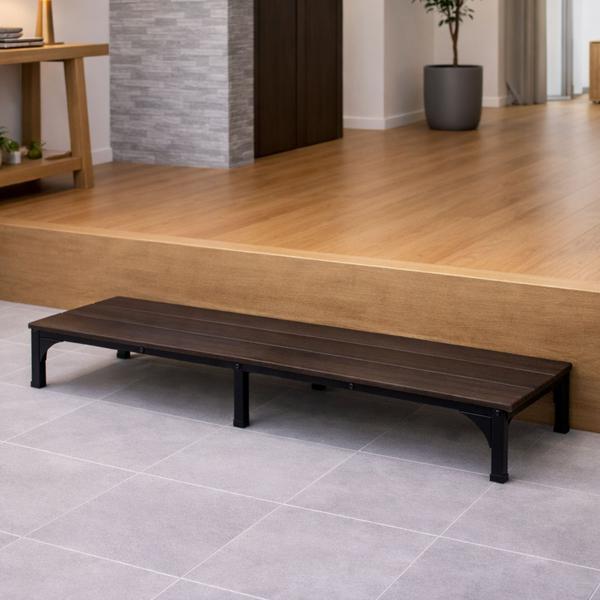 サイズ/約幅120×奥行35.5×高さ15.5cm重量/約7kg内容量/1台材質/本体：スチール・粉体塗装地板：化粧繊維板カラー/ダークブラウン生産国/中国製アジャスター/付き耐荷重/80kg組立状態/お客様組立品梱包サイズ/幅12.2×奥...