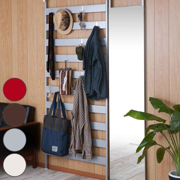 サイズ/本体（アジャスター含む）：約幅86×奥行4×高さ202〜260cm重量/約10kg内容量/1台付属品：フック8個材質/本体：スチール（エポキシ樹脂粉体塗装）フック：スチール（クロームメッキ仕上げ）種類/ホワイト、シルバー、ブラウン、...