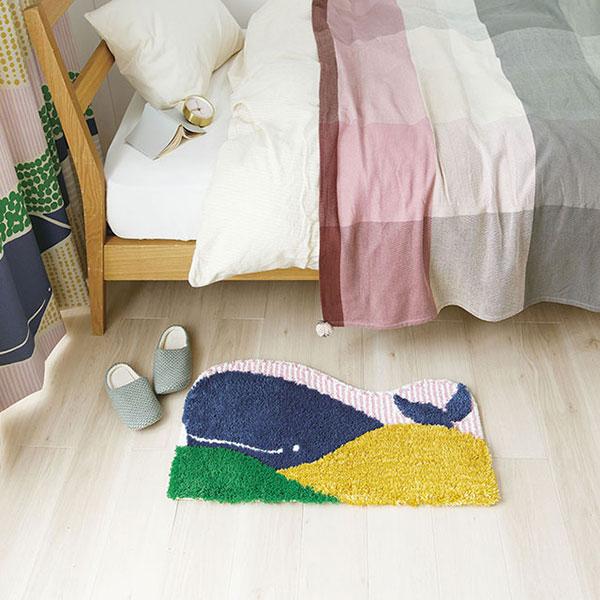 【送料無料】 ラグ マット DESIGN LIFE EDTION.15KUJIRA VOYAGE MAT(クジラボヤージュマット)組成アクリル100% ［日本製］40x75cm38 MULTI