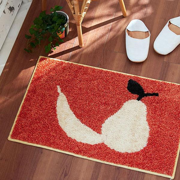 【送料無料】 ラグ マット DESIGN LIFE EDTION.15FRUITS MINI MAT(フルーツミニマット)組成 ポリエステル100%　パイル長 14／4mm ウォッシャブル ドライクリーニング 遊び毛防止　HOT床暖対応 F...