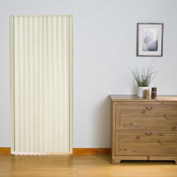 送料無料 お買い得な規格サイズ プリーツドア 間仕切り プリーツアコーデオンドア フレームと把手を一体化しすっきり、タッセルで縛るとコンパクトに収納