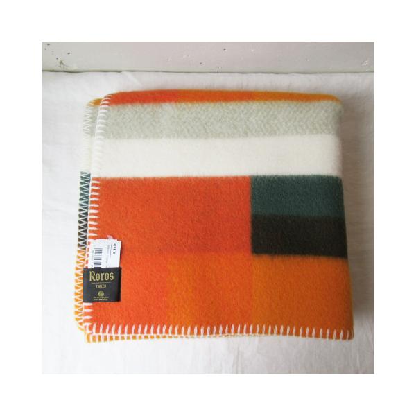 ROROS TWEED / ロロス　ツイード　ブランケットMIKKEL-MINI ORANGE / ミッケル-ミニ　オレンジ　130×100cm北欧 / ノルウェー / ウール / 羊毛 / 毛布 / 膝掛け / ひざかけ / ひざ掛け /...