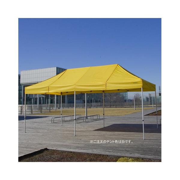 テントサイズ：奥行3.0×間口6.0m有効軒高：194〜225cmセット内容：テント本体、本体収納バッグ、天幕収納袋、ロープ4本、ペグ6本、六角レンチ2本全高：322〜353cm収納時サイズ：縦24×横41×高158cm重量：53.6kg材...