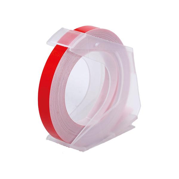 ダイモに使用できるテープ。仕様・本体色本体色(軸色)：赤/規格(サイズ・容量)：マシューズテープ（6mm幅）重量：9gテープ寸法：幅6mm×長3ｍ