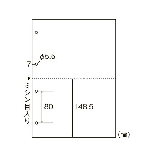 規格：A4判2面白紙1片寸法：縦148.5×横210mm穴数：4穴穴間隔：80mm紙厚：0.088mm