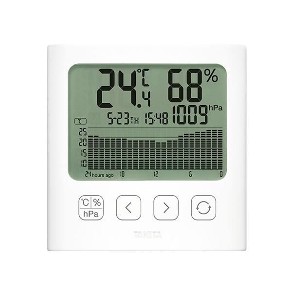 体感では気がつきにくい「温湿度の変化」や「気圧の変化」を24時間グラフで見ることができ、日ごろの体調管理などに役立てられます。外寸：幅107×奥26×高110mm重量：約176ｇ測定温度：−9.9〜50.0℃測定湿度：20〜95％測定気圧：...