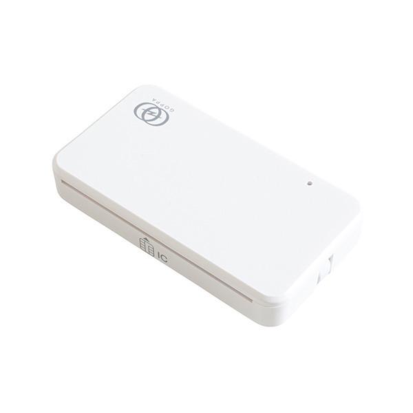 マイナンバーカードなどＩＣチップの付いたカードに対応。カードの認証状況が確認できるＬＥＤランプ付き。使わないときは、ケーブルを本体に収納できます。