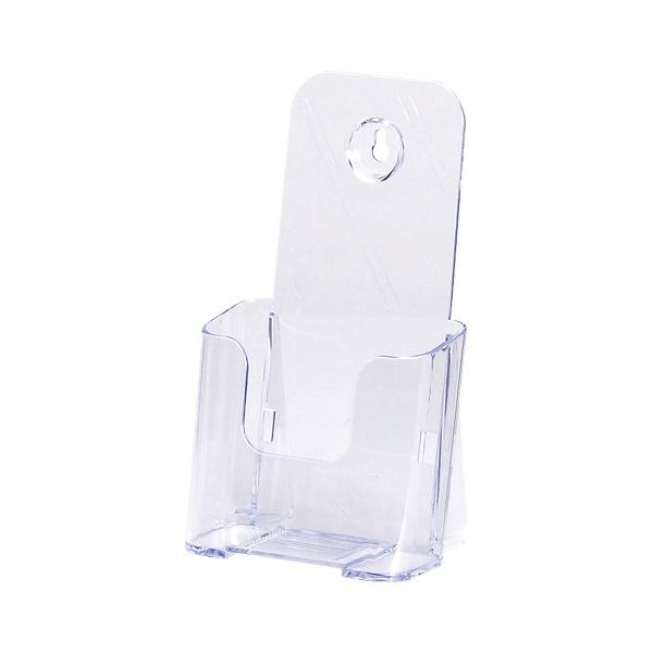 規格：A4判3つ折1段外寸：幅111×奥83×高197mmポケット内寸：幅105×奥40mm重量：100ｇ材質：ＰＳ