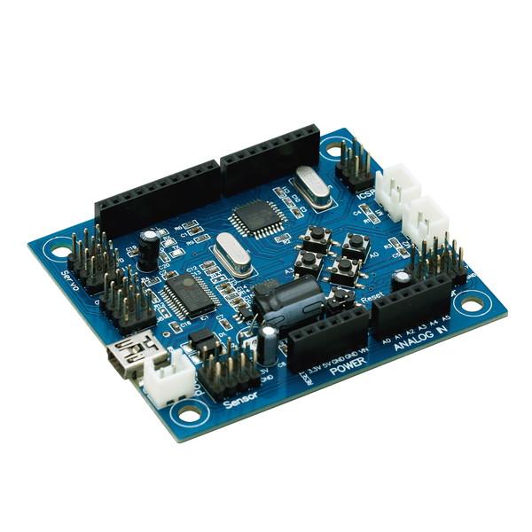 プログラム学習やロボット制作に最適！Arduino互換基板。この基板１つでレベル別3つのプログラミングソフトが使用可能全てのパーツがブロックとして組み立てられる！ネジいらず！ATmega168PA、8MHz, 3.3V, TB6552FNG...