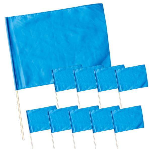 軽量で丈夫！サイズ・色数も豊富なカラーフラッグシリーズ ！10本入りお得セット※実際の商品は、写真の色と若干異なる場合がございます。予めご了承ください。商品サイズ（単位mm)：旗：約410×300mm、棒：Φ8×450mmセット内容：小旗 ...