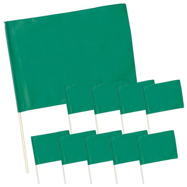 軽量で丈夫！サイズ・色数も豊富なカラーフラッグシリーズ ！10本入りお得セット※実際の商品は、写真の色と若干異なる場合がございます。予めご了承ください。商品サイズ（単位mm)：旗：約410×300mm、棒：Φ8×450mmセット内容：小旗 ...