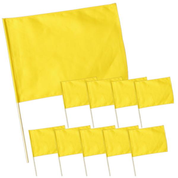 集団行動で映える大きなカラーフラッグ！ポリエステル製カラーフラッグシリーズの大旗です。持ち手の直径が12mmのタイプです。運動会のダンスや集団行動、応援などで活躍するアイテムです。お得な10本組なので、団体利用にもピッタリです。注意事項お使...