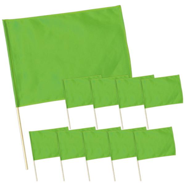 集団行動で映える大きなカラーフラッグ！ポリエステル製カラーフラッグシリーズの大旗です。持ち手の直径が12mmのタイプです。運動会のダンスや集団行動、応援などで活躍するアイテムです。お得な10本組なので、団体利用にもピッタリです。注意事項お使...