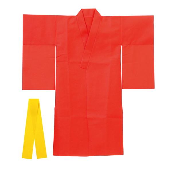 かわいい不織布製の着物！大人気の衣装ベースシリーズの着物です。縫製済みなので、簡単に衣装がつくれます。帯がセットになっており、前合わせがしっかり閉じられる着物風デザインです。軽くて丈夫な不織布製で、撥水性もあり扱いやすい素材です。カラーが豊...