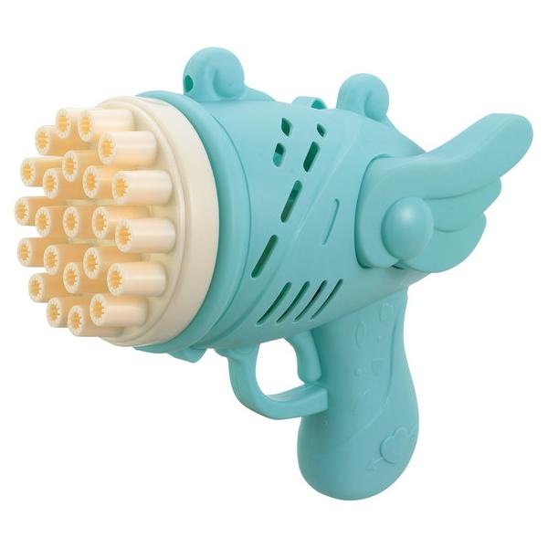 カワイイ羽がついた電動バブルガン！一度にたくさんのシャボン玉ガ飛ばせる！23穴の電動バブルガン商品サイズ（単位mm)：155×155×80mmセット内容：本体、シャボン液1個重量（g）：177材質：PP、PE1個梱包形態：化粧箱入1個梱包サ...