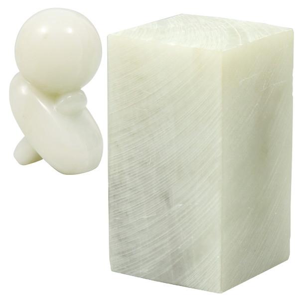 商品説明：■彫刻刀でも彫りやすく、大きな作品を作ることができます。※天然石のため色・柄に多少のバラつきがあります。大きな作品ができる！商品サイズ：60×60×100mm