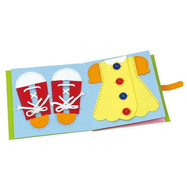 フェルトでつくる！ギミックいっぱいの楽しい絵本！フェルト素材を使って、自分だけの絵本を作成できる製作キットです。ひも結びやボタン留め、面ファスナーなどのギミックパーツを組み合わせながら、ページを完成させていきます。作る工程そのものが学びにつ...