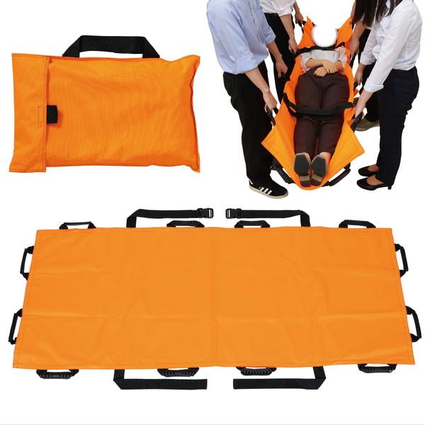 収納袋付きで丈夫な布製の折りたたみタンカサイズ：約1800mm×700mmセット内容：本体×1、収納袋×1重量：1840g材質：ナイロン包装形態：OPP袋包装サイズ：560×230mm生産国：中国ケース購入の場合の入数：7