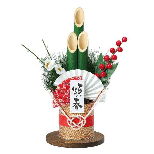 卓上サイズのミニ門松！玄関やオフィスの受付にピッタリ！1つ1つ丁寧に作られた天然素材（青竹）の門松です。紅白の扇と松葉・竹の緑色が新春らしさを演出してくれます。注意事項※一部に針金などを使用しております。1つ1つが手作りの為、多少デザインが...