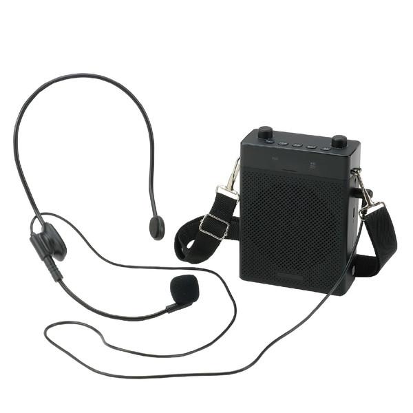 歩きながら使える！高出力25Wのハンズフリー拡声器！25Wのパワフルな音量でしっかり声を届けるポータブル拡声器です。軽量コンパクト設計で、肩掛け・首掛けができるストラップとヘッドマイクが付属しているので、両手を使いながらの案内や作業も快適に...