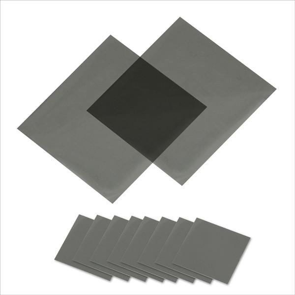 商品説明：偏光の各種実験に使用できるプラスチック製の偏光板です。薄手シートなので、ハサミ等で切ることができます。保護フィルムをはがしてから使用してください。商品サイズ：80×80×0.4mmセット内容：10枚組　　重量：35ｇ材質：アセテー...