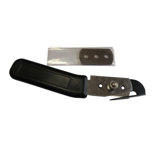 特長　粘着剤付きシートの貼り出しの際、離型紙だけをカットすることができる大変便利なカッターです。　ダイノック、ネオックス等の接着剤が付いたシートの裏側のはく離紙だけをスクイ切り出来るカッターです。