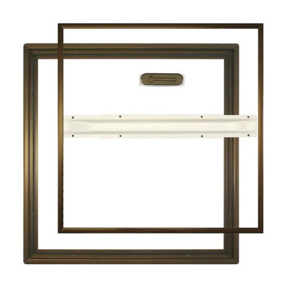 開口寸法(mm):405×405外枠外寸法(mm):465×465蓋寸法(mm):440×440床面切抜寸法(mm):451×451蓋仕上材切断寸法(mm):428×428蓋補強材(本):1色:ブロンズ