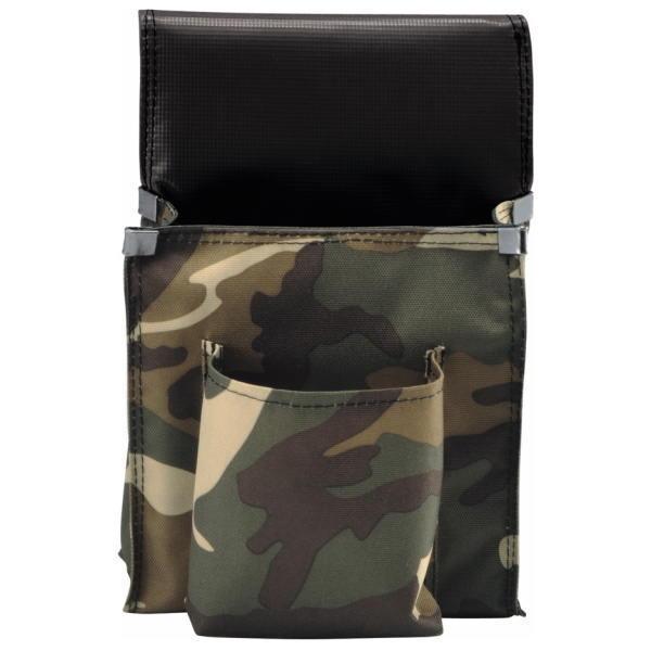 特長　迷彩柄の腰袋です。サイズ：巾160×高240×奥行き50mm