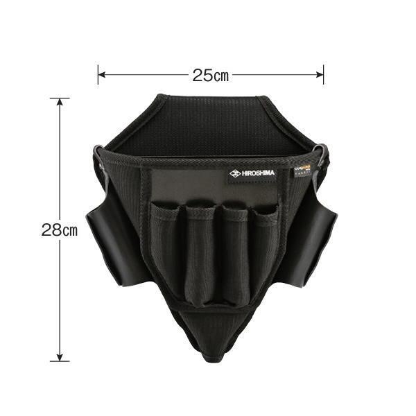 強度・耐久性に優れたCORDURA(R)素材を使用した腰袋です。奥行きも薄く仕上げたコンパクトな腰袋です。