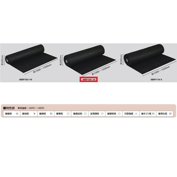 ■撥水性・耐候性・防音性に優れた500mm幅と1M幅のロールタイプ。両面皮膜タイプの独自製法非移行性EPDM幅広スポンジ。サイズ：約5mm×1000mm×10M巻材質：EPDMm数：10