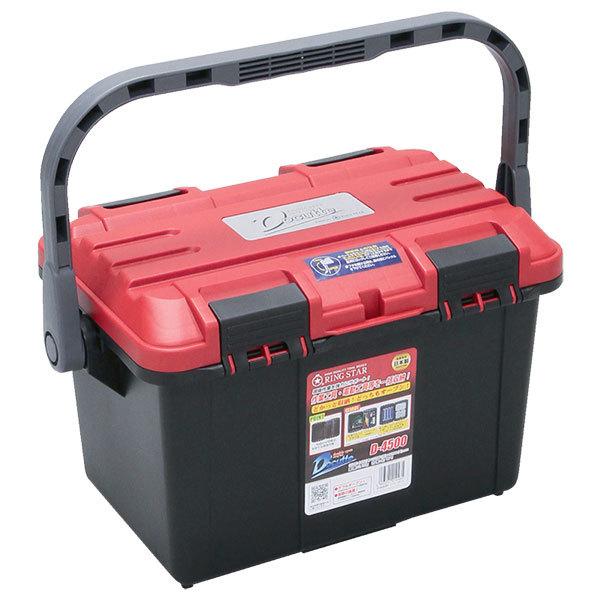 前後どちらからでも開閉できる工具箱です。自動壁紙糊付機の操作ボックスの収納にも便利で、糊付作業時には腰掛としても使用できます。内寸サイズ：L340×W200×H240mm