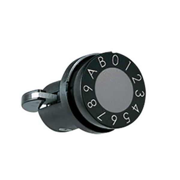 ツマミの大きな静音ダイヤル錠です。MPK-21　サイズ：φ35×D63.7　材質：ツマミ部：PC