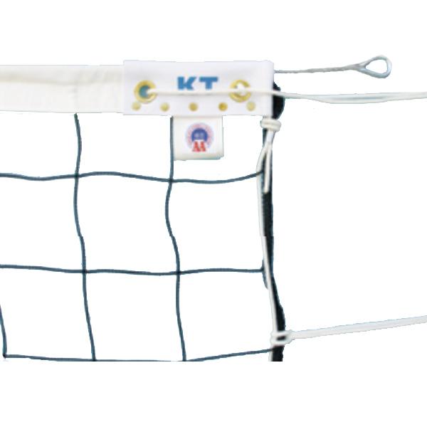 日本製公益財団法人日本バレーボール協会公認級別：検定AA級糸質：再生ポリエチレン440T／60本結節：無結節上部ロープ：4.5mmスチールワイヤー上部テープ：極厚織ポリエステル帆布上部ロープに丈夫で経済的なスチールワイヤー、取り扱いやすいダ...