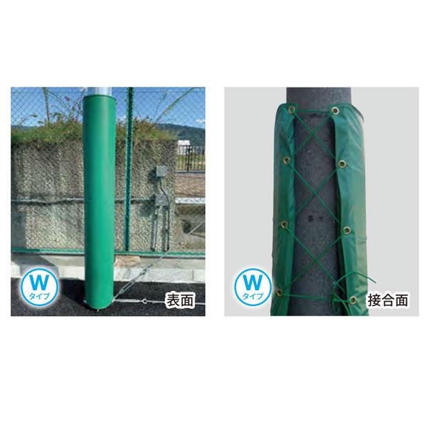 建物の支柱・運動場の柱・公園の街灯などの安全対策に最適。ロープで簡単取付。素材：外被／エステル6号防水帆布　　　芯材／特殊ウレタン※ロープ等は別売です。サイズ：高さ200×幅104×厚さ4cm