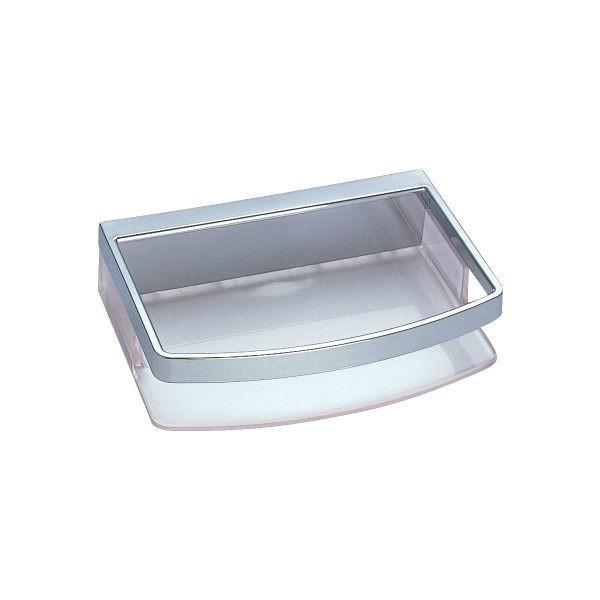 特長：クリアーな樹脂製の棚を使うことで、デザインは壊さずに価格を抑えることを実現した化粧棚です。材質：バー：ABS樹脂棚板：AS樹脂寸法：W180xH45xD129.5取付ビス有無：有浴室可否：可仕上げ：バー：クロムメッキ棚板：クリアー（裏...