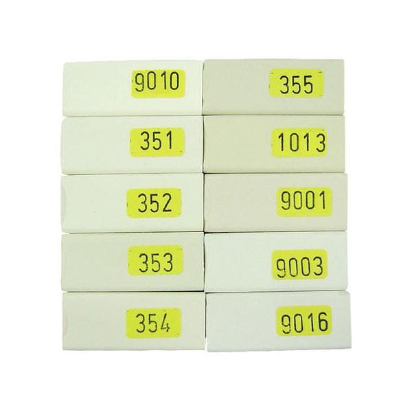 特長　コテで溶かして使用します。　色混ぜも簡単なスティックタイプ。　フィニッシュ穴や凹みキズの充填作業に。 セット内容（ハードワックス品番）　9010（同色350）　351　352　353　354　355　1013（同色357）　9001　...