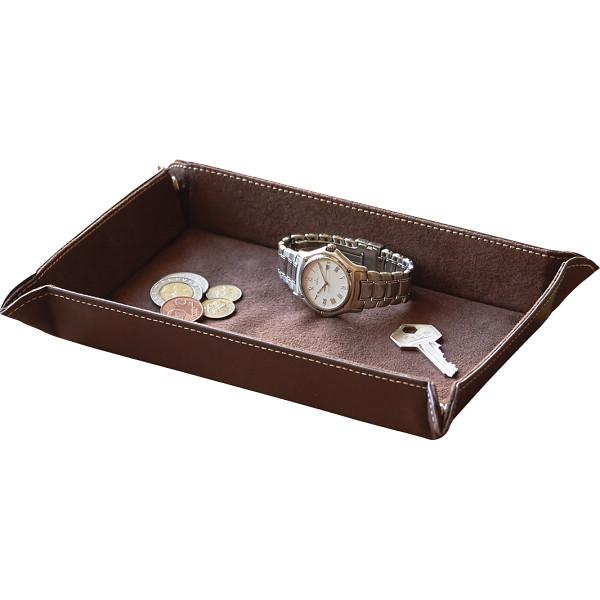 フェイクレザーとメタル金具がスタイリッシュな組み合わせです。ちょっとした物を入れるのに便利で、机や玄関周りで活躍してくれるアイテムです。内容商品サイズ：現品約25×17×3.5cm・本体重量＝約100g商品材料：合成皮革（ポリウレタン）・カ...